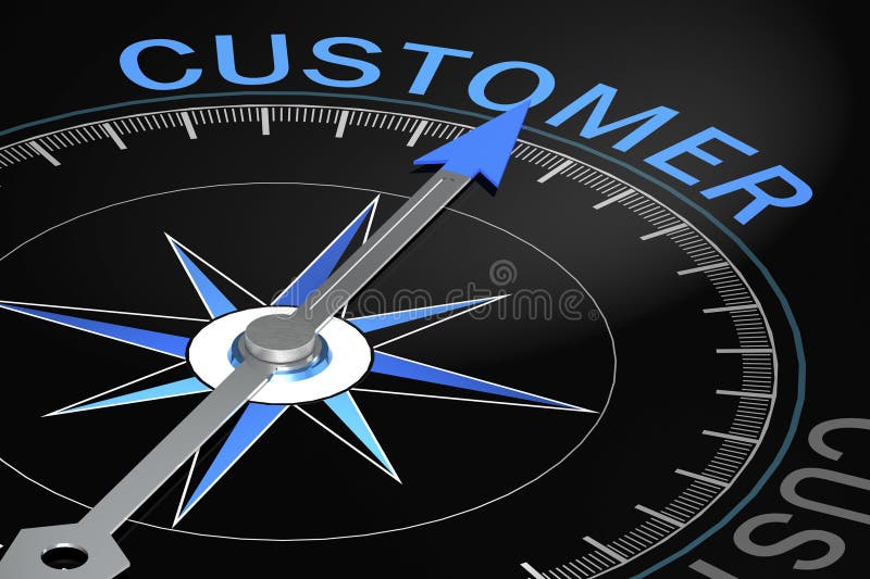 Customer Word on the Compass Stock Illustration - Illustration of value, symbol: 332052488