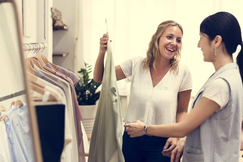 Customers Checking Out the Shop Stock Image - Image of casual, buying ...