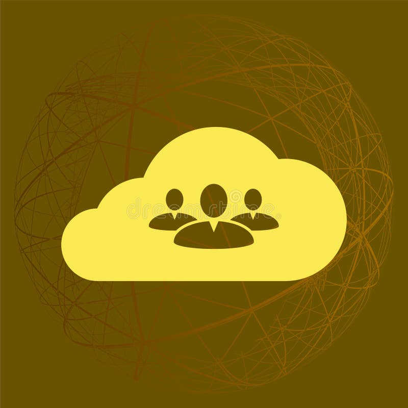 Customers Connected To Cloud Service Icon Stock Illustration ...