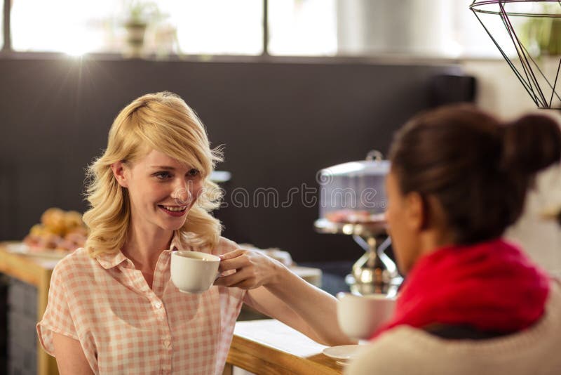 Customers Drinking a Coffee Stock Image - Image of drinking, customer ...