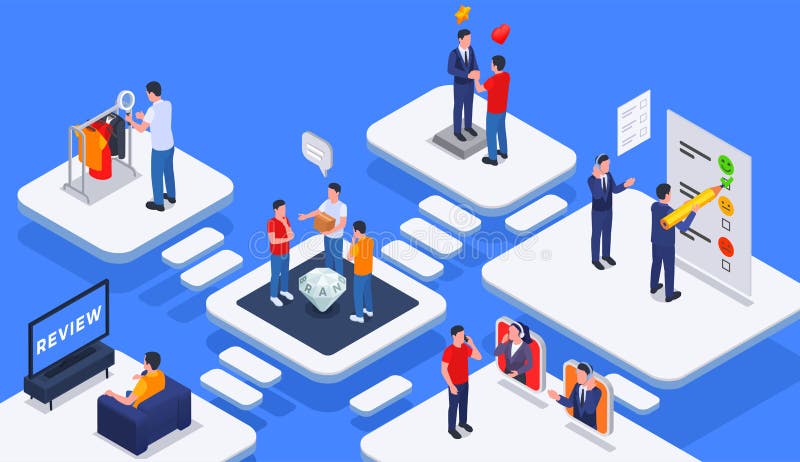 Customers Experience Isometric Concept Stock Vector - Illustration of ...