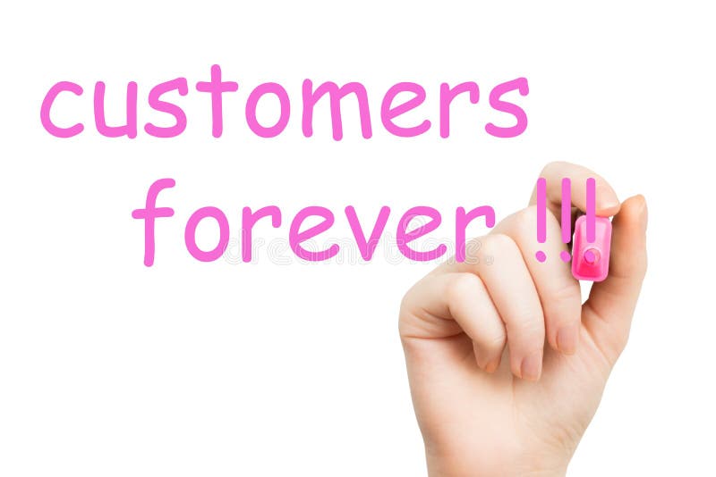 Customers Forever Pink Marker Stock Photo - Image of appreciation ...