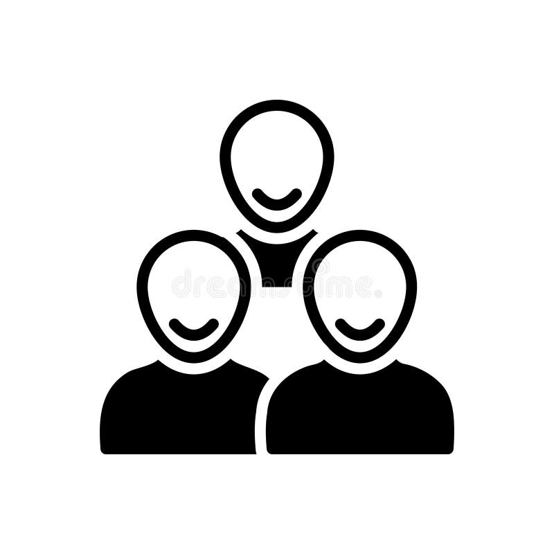 Black Solid Icon for Customers, Clients and People Stock Vector ...
