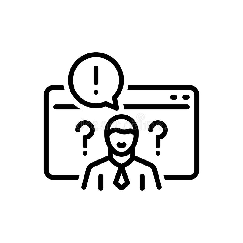 Black Line Icon for Customers Questions, Customers and Enquiry Stock ...