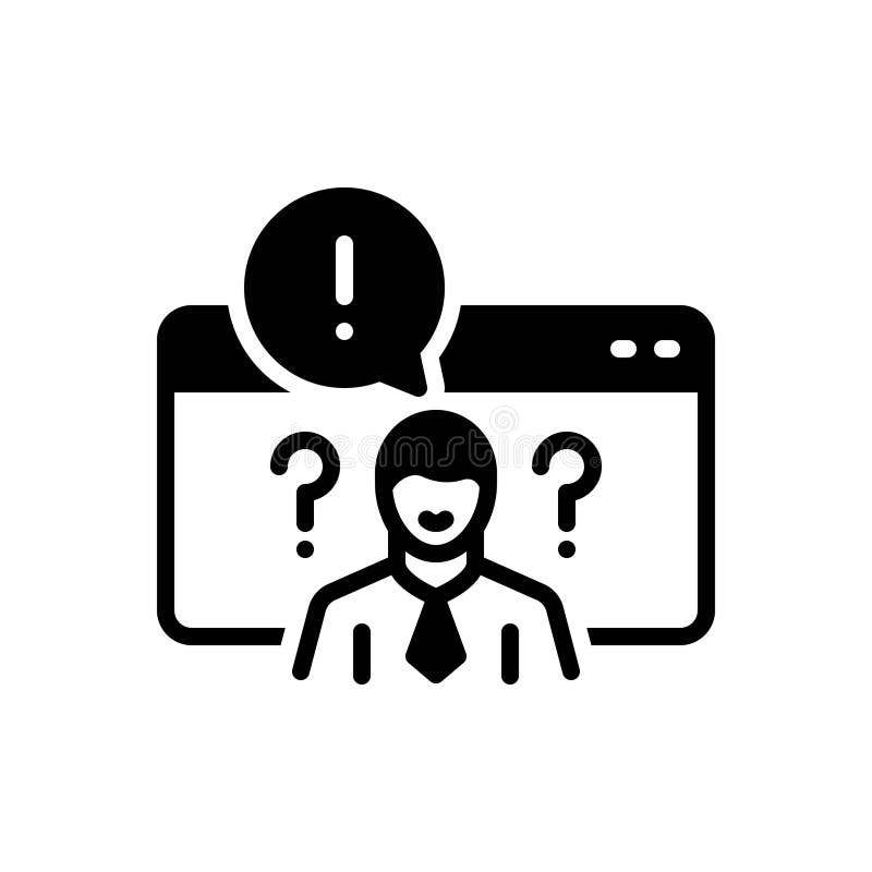 Black Solid Icon for Customers Questions, Customers Ad Ask Stock ...