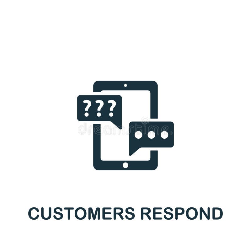 Customers Respond Icon. Monochrome Simple Project Management Icon for ...