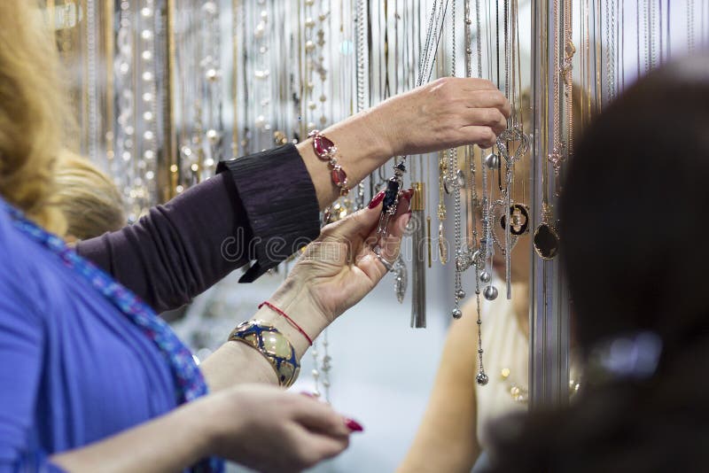 Customers in the Store Choosing Jewelry Items Stock Image - Image of ...