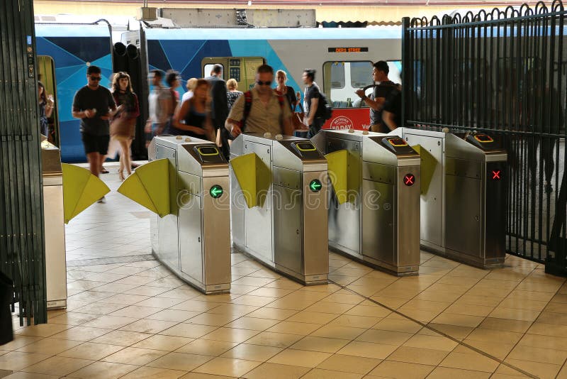 Customers Using the Automatic Ticket Processing Machines at Flinders ...