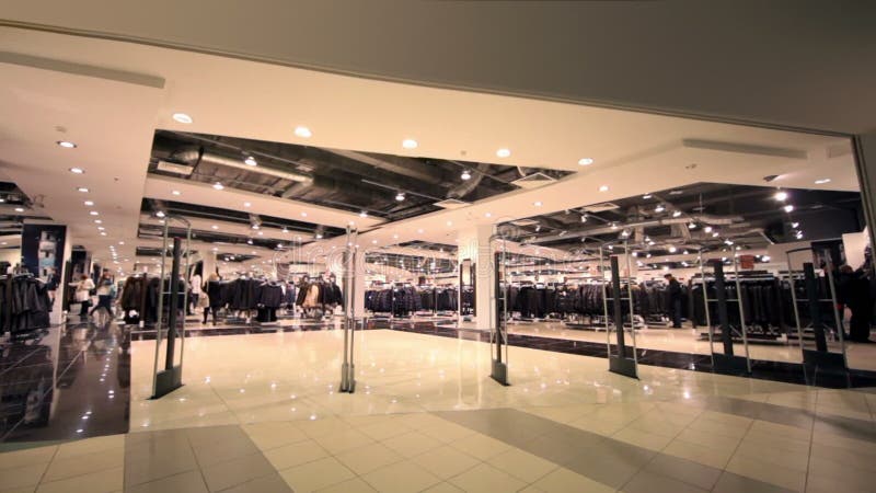 Customers Walk Inside Clothes Shop and Watch Stock Video - Video of ...