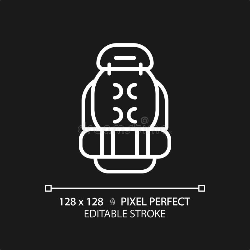 Customizable Backpack White Thin Linear Icon Stock Vector ...