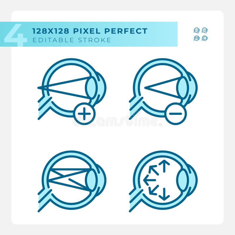 Customizable Blue Simple Eye Care Icons Collection Stock Vector ...
