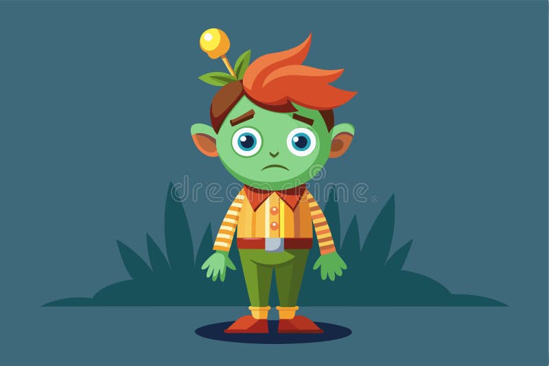 A Customizable Cartoon Character Shows a Sad Green-haired Boy with ...