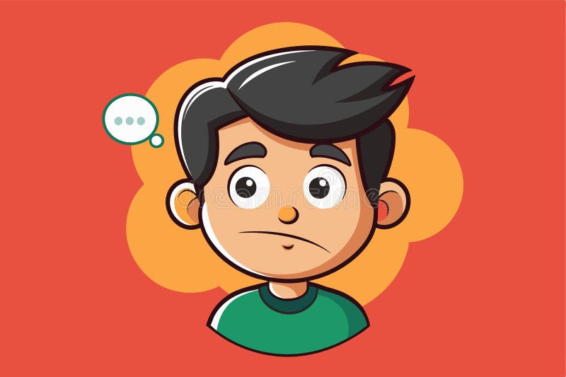 This Customizable Cartoon Features a Thoughtful Character with a ...