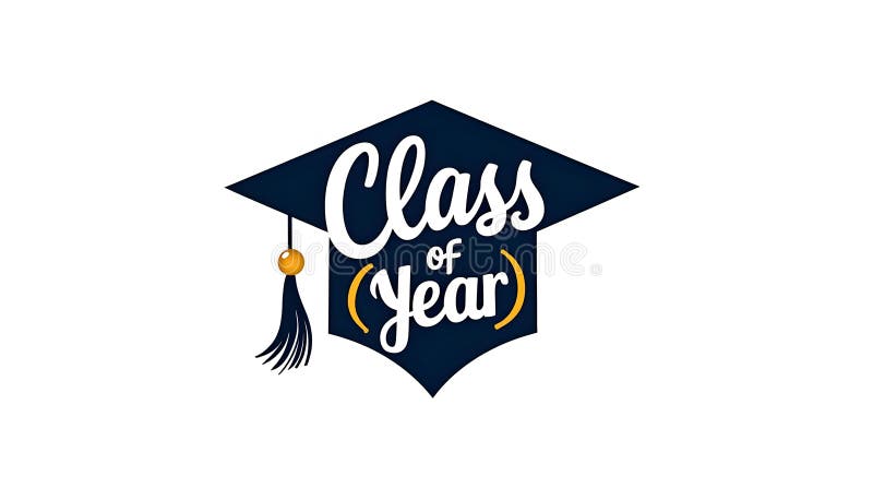 Class of Year Graduation Cap Design, Graduation Cap Logo with Editable ...