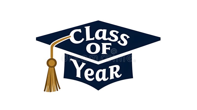 Class of Year Graduation Cap Design, Graduation Cap Logo with Editable ...