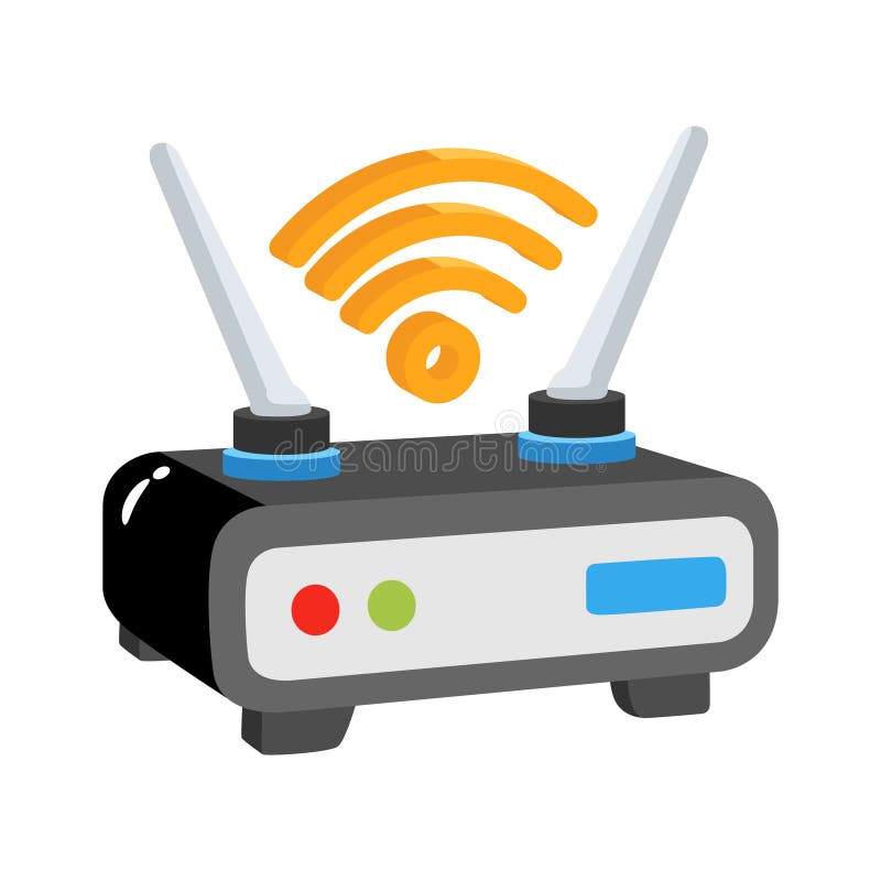 A Customizable 2d Icon of Hotel WIFI Router Stock Vector - Illustration ...