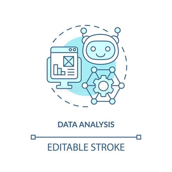 Customizable Data Analysis Line Icon Concept Stock Vector ...
