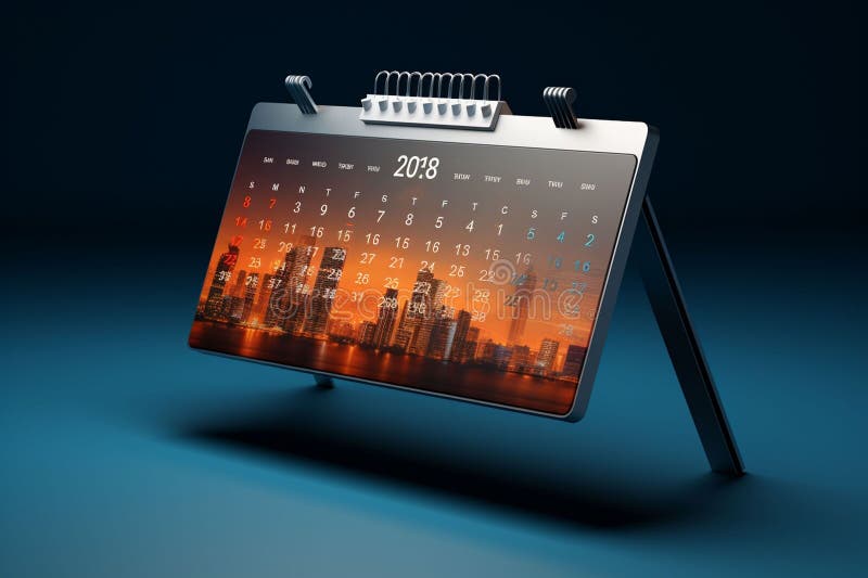 Customizable Digital 2024 Calendar Mockups Stock Illustration ...