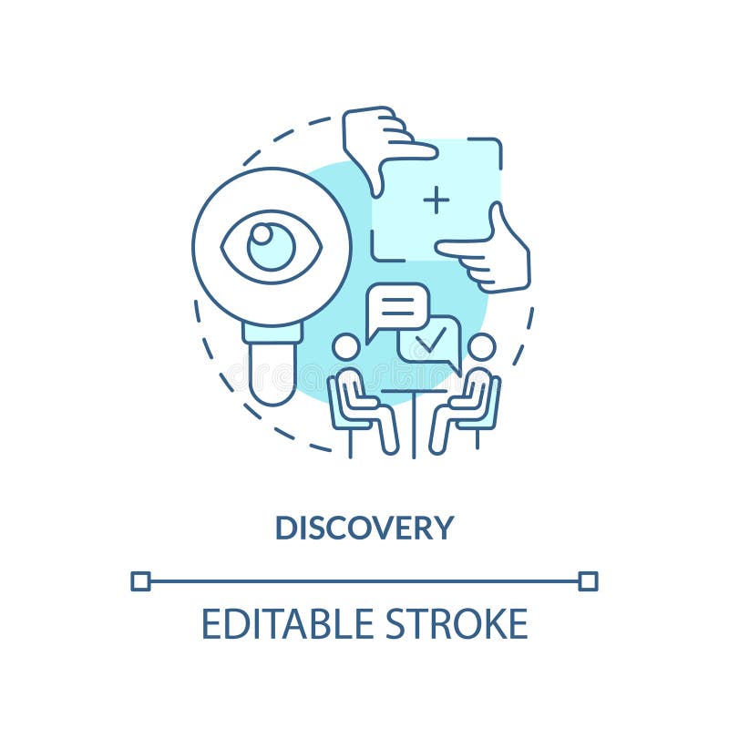 Customizable Discovery Blue Linear Icon Concept Stock Vector ...