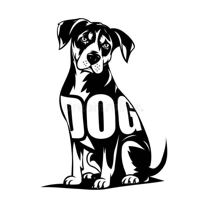 Customizable Dog Wordmark Negative Space Logo Vector for Download Stock ...