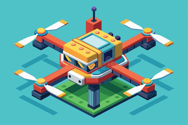 A Customizable Drone Design is Presented in a Vibrant Isometric ...