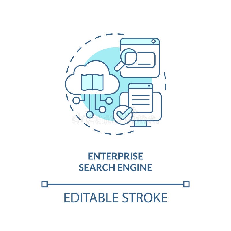 Customizable Enterprise Search Engine Blue Linear Icon Concept Stock ...