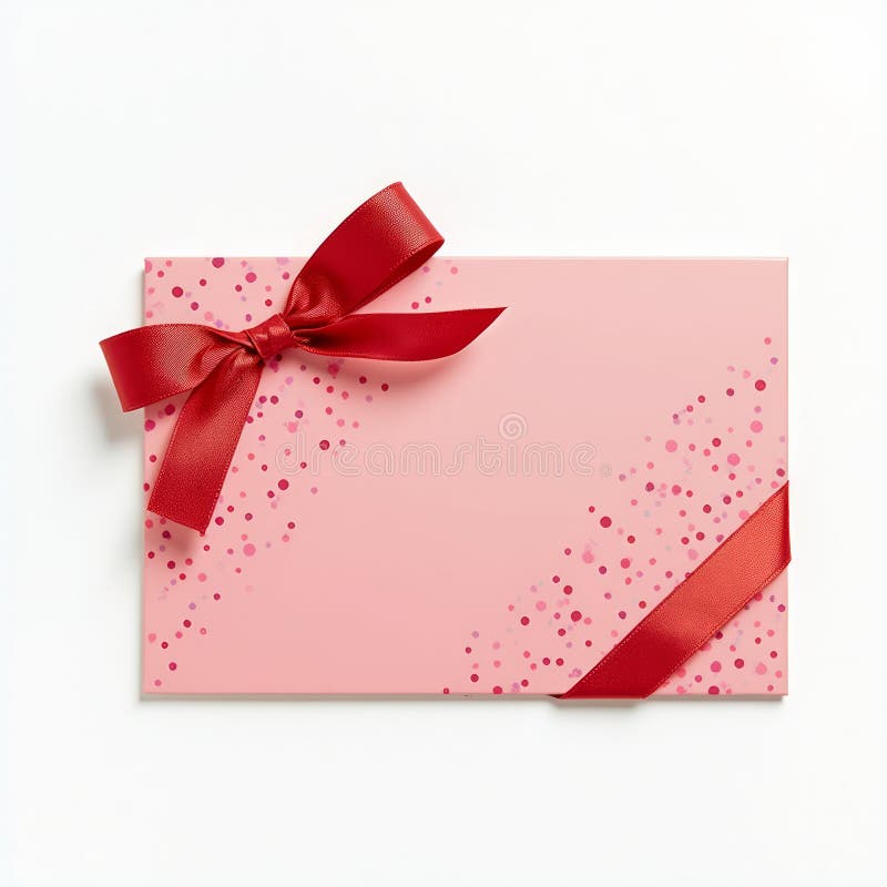 Customizable Gift Card with Red and Pink Design on a White Background ...