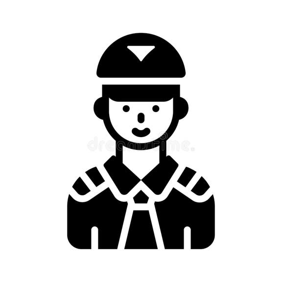 A Customizable Glyph Style Icon Depicting Pilot Profile Stock Vector ...