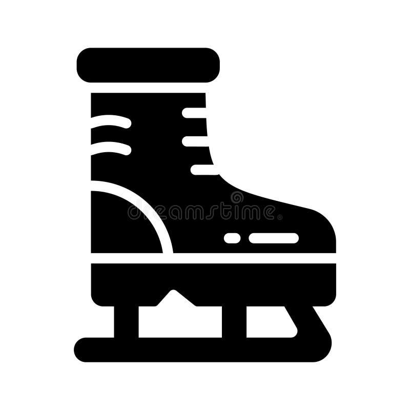 A Customizable Glyph Style Icon of Ice Skating Shoe Stock Illustration ...