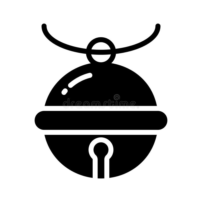 A Customizable Glyph Style Icon Showing Cat Bell Stock Vector ...