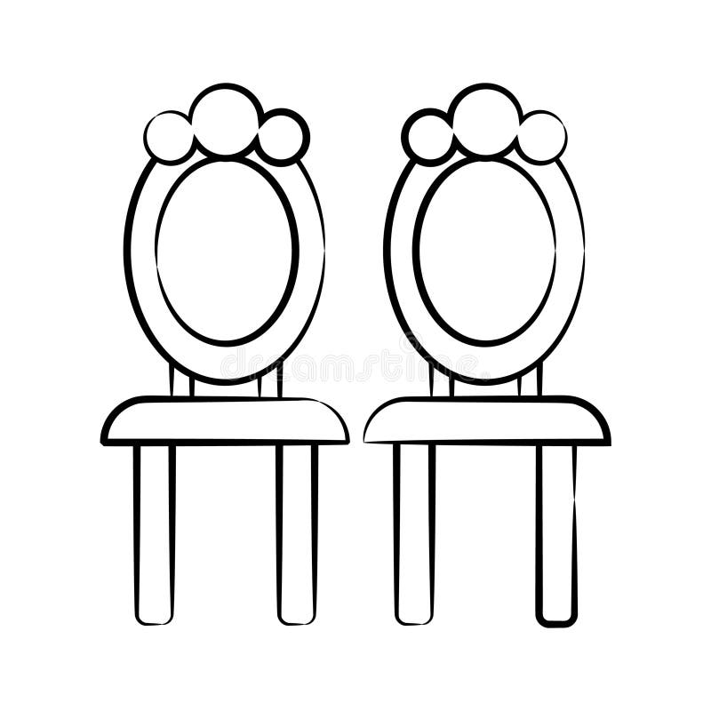 Set with Wedding Chairs and Transparent Fabric. Stock Illustration ...