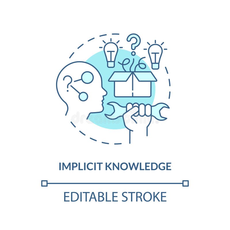 Customizable Implicit Knowledge Blue Linear Icon Concept Stock Vector ...