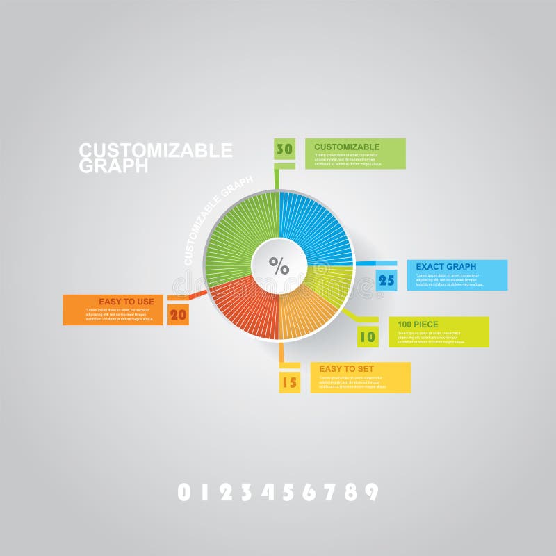 Customizable Infographic Design with Pie Chart and Labels Stock Vector ...