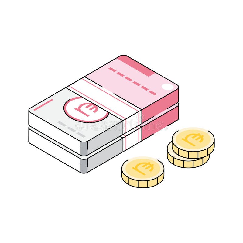 A Customizable Isometric Icon Depicting Georgian Lari Currency Stock ...