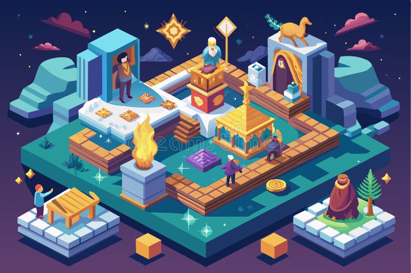 Customizable Isometric Illustration Depicts Characters Interacting with ...