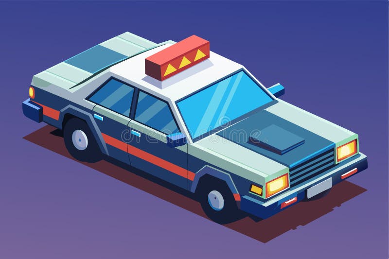 This Customizable Isometric Police Car Model Features Detailed Design ...