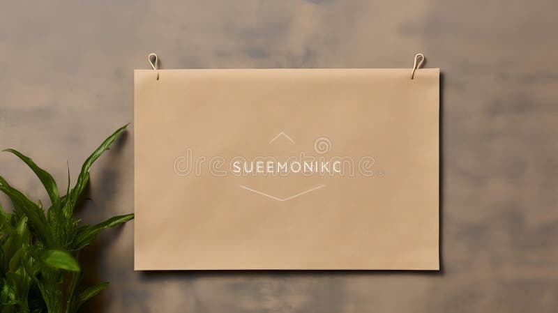 Customizable Khaki Polyester Rectangular Sign Mockup Template Design ...