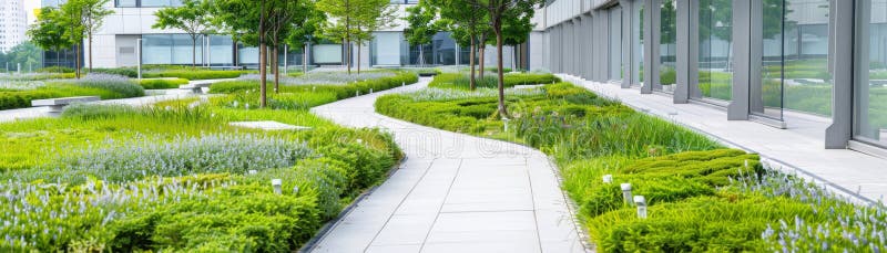 Customizable Layout, Pathways, Seating for Urban Greening. Stock ...