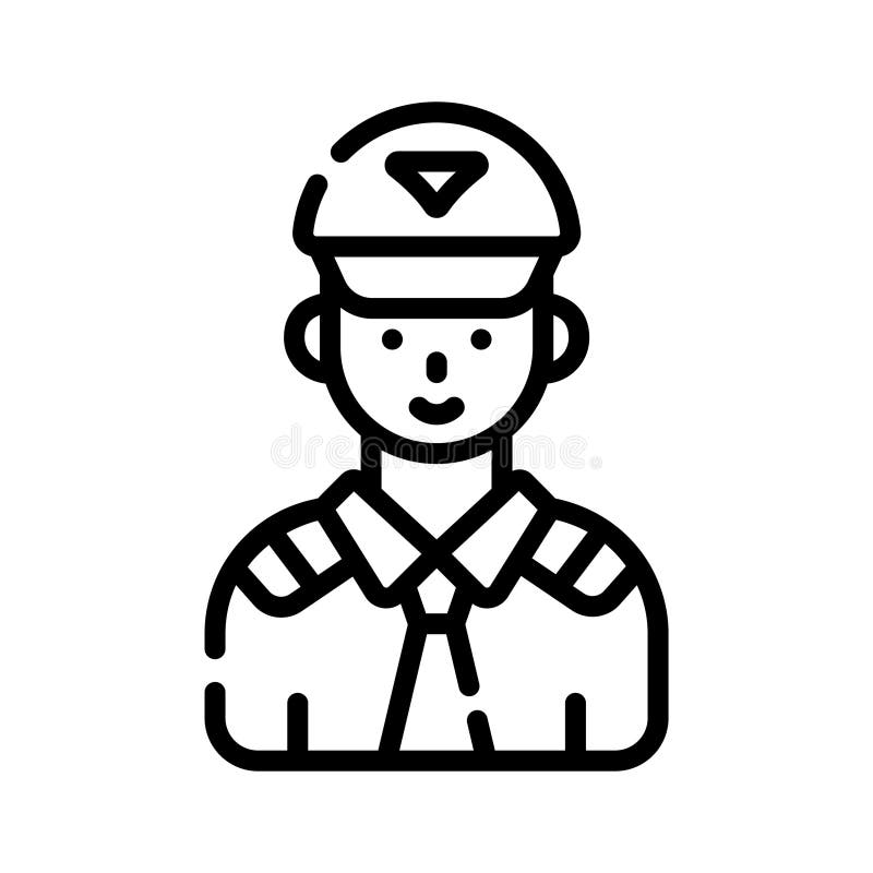 A Customizable Line Style Icon Depicting Pilot Profile Stock Vector ...