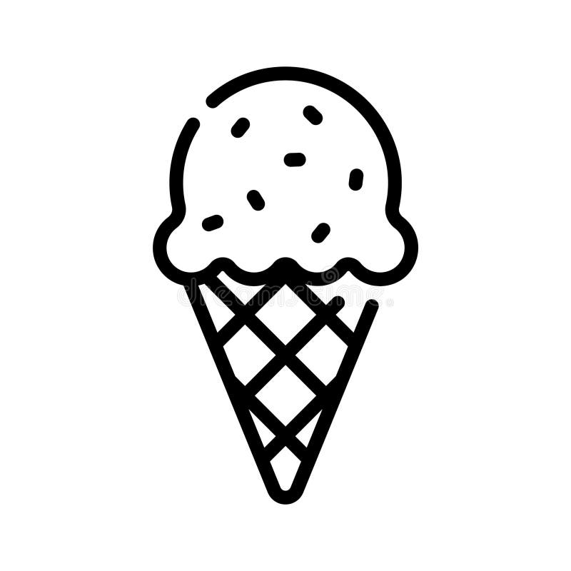 A Customizable Line Style Icon of Ice Cone Stock Vector - Illustration ...