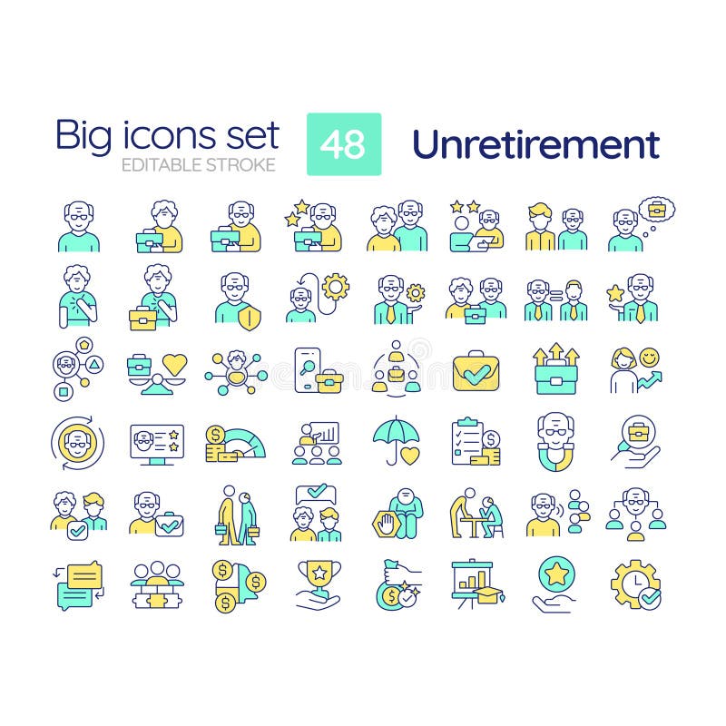 Editable Multicolor Big Icons Set for Online Therapy Stock Vector ...