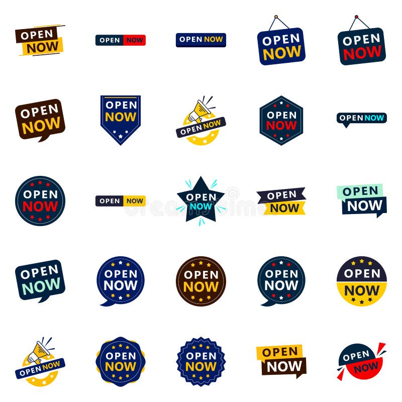 25 Customizable Open Now Signage Templates Stock Vector - Illustration ...