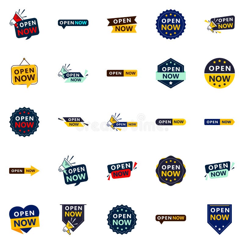 25 Customizable Open Now Signage Templates Stock Vector - Illustration ...