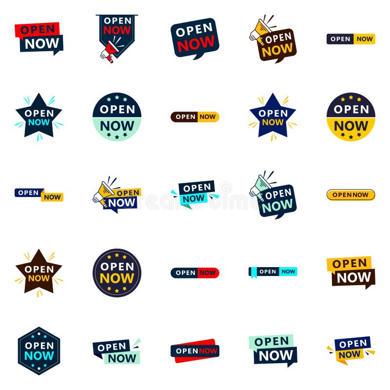 25 Customizable Open Now Signage Templates Stock Vector - Illustration ...