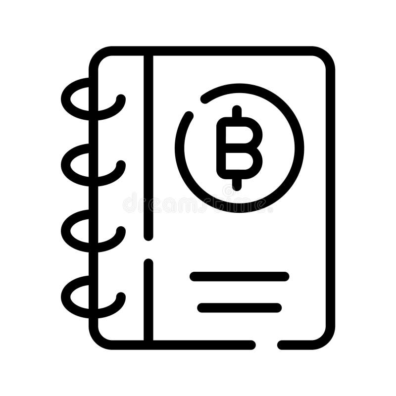 A Customizable Outline Icon of Bitcoin Ledger Book Stock Vector ...
