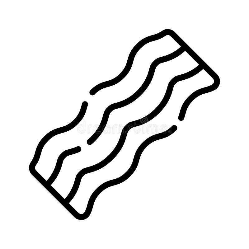 A Customizable Outline Style Icon of Bacon Strip Stock Vector ...