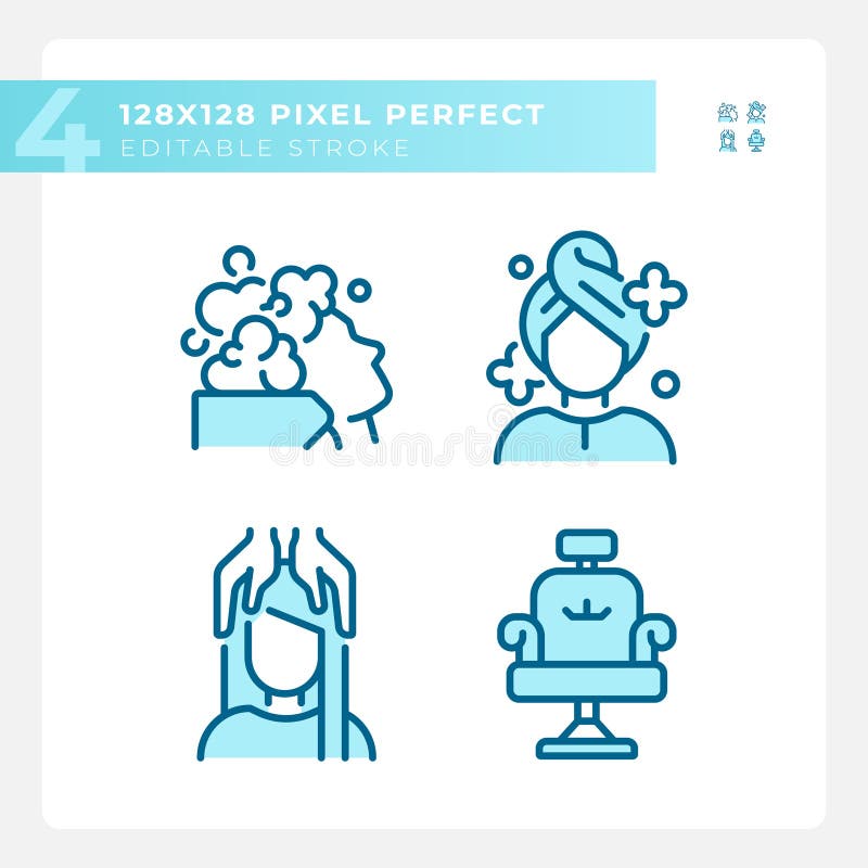Customizable Pixel Perfect Haircare Blue Icons Pack Stock Vector ... Customizable Pixel Perfect Haircare Blue Icons Pack Stock Vector ...