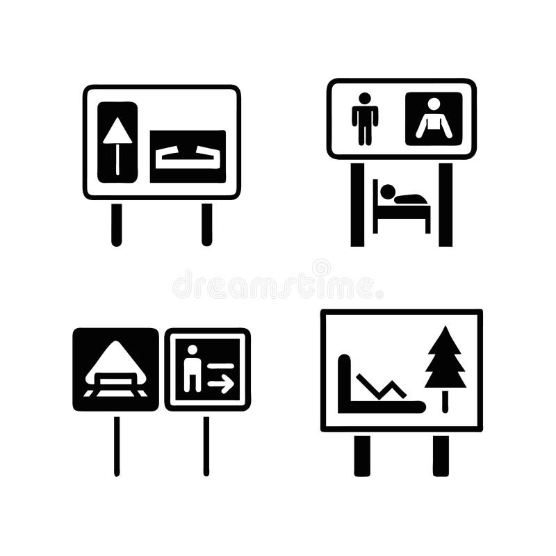 Customizable Rest Area Signs Vector Graphics Stock Illustration ...