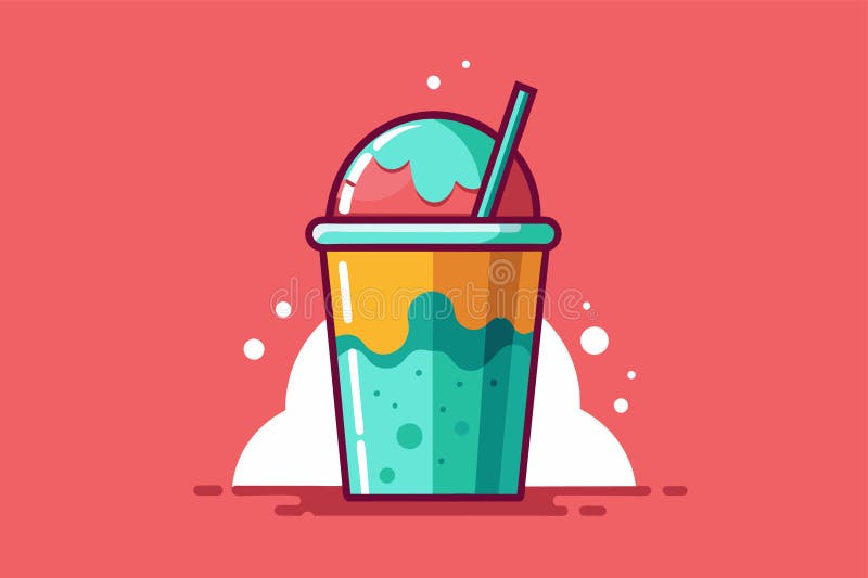 A Customizable Slush Drink in Vibrant Colors with a Straw, Slush ...