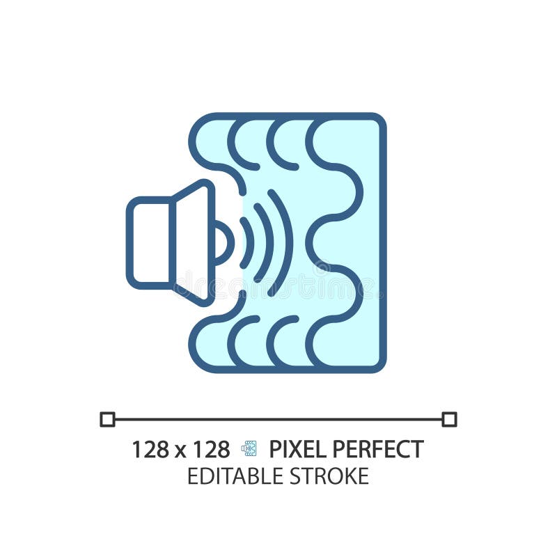 Sound Absorption Line Icon, Outline Symbol, Vector Illustration ...